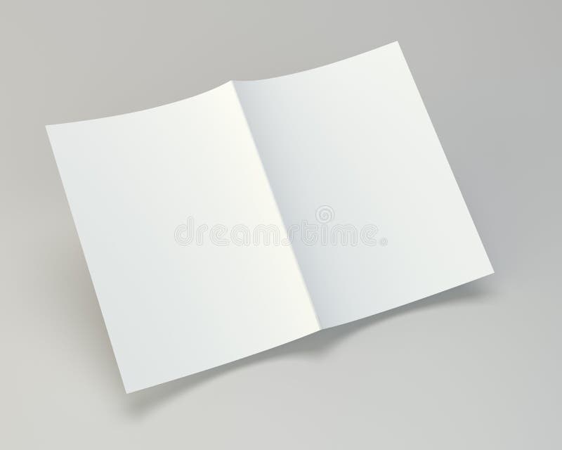 Folded White Paper Page Sheet Texture. 3d Rendering Stock Illustration ...