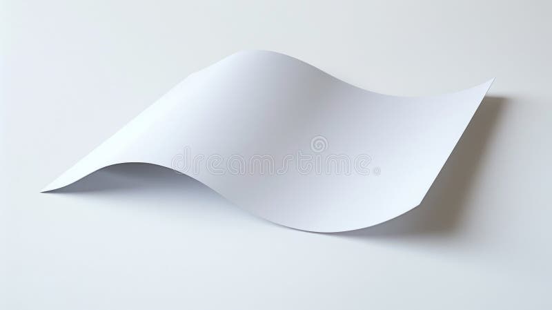 A Folded White Sheet of Paper Lies Flat on a White Surface Stock Photo ...