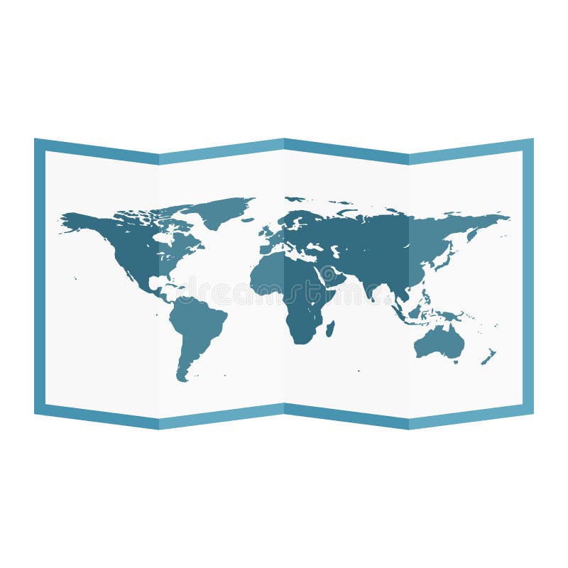 Folded World Map. Flat Style. Vector. Stock Vector - Illustration of ... Folded World Map. Flat Style. Vector. Stock Vector - Illustration of ...