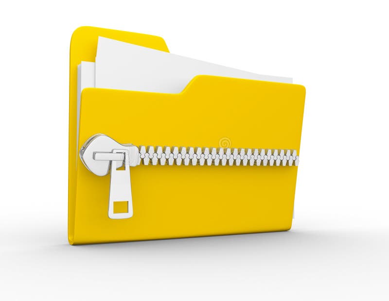 Zip folder icon stock vector. Illustration of important - 24562567