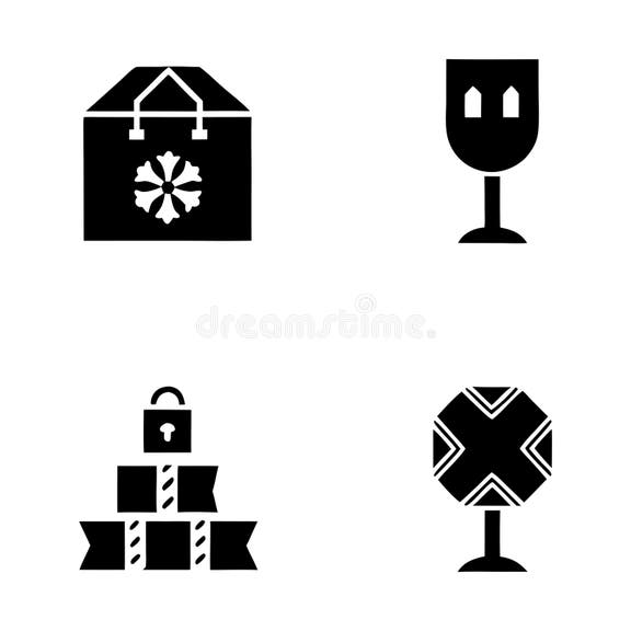 Shipping and Packaging Symbol Icon Set – Cold Storage Box, Fragile ...