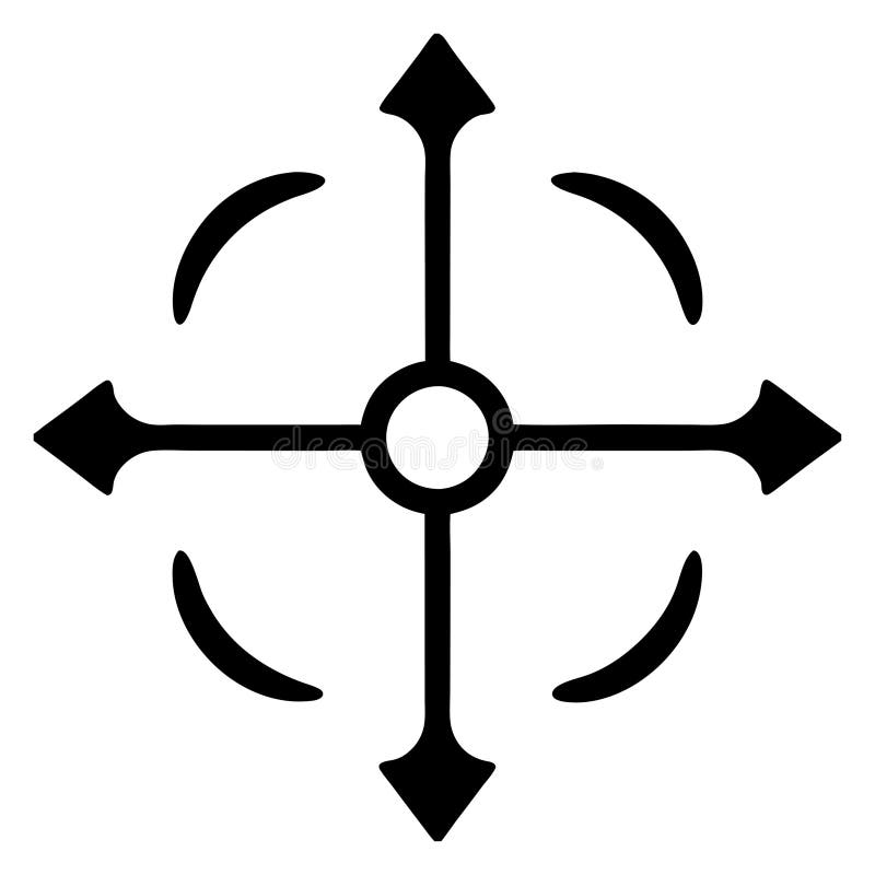 Black Navigation Arrow Symbol Vector – 4 Directional Arrows with ...