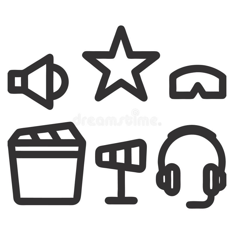Minimalist Film and Media Icon Collection – Headphones Stock Vector ...