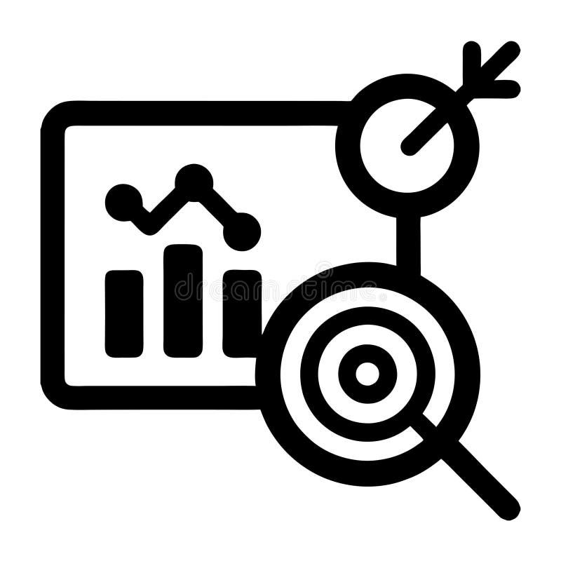 Black Silhouette Target Analytics Icon – Business Data Graph, Arrow ...