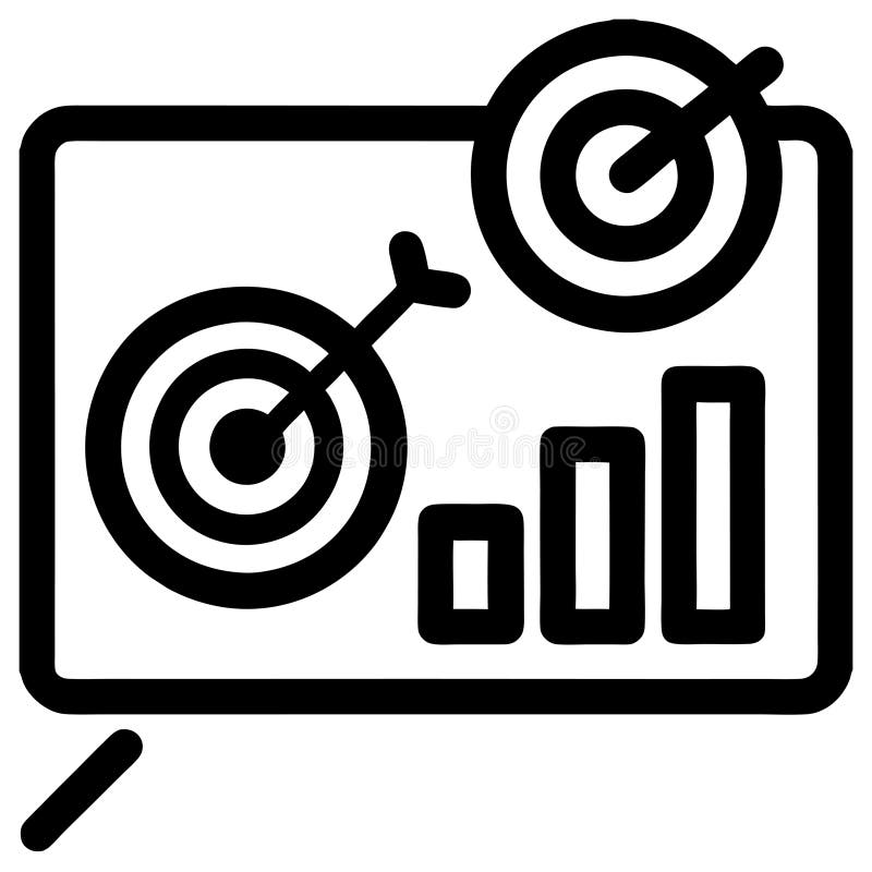 Black Silhouette Business Goal Icon – Target with Arrow and Bar Chart ...