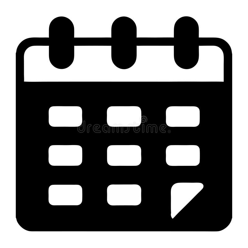 Minimal Calendar Icon Vector – Flat Black and White Planner Symbol for ...