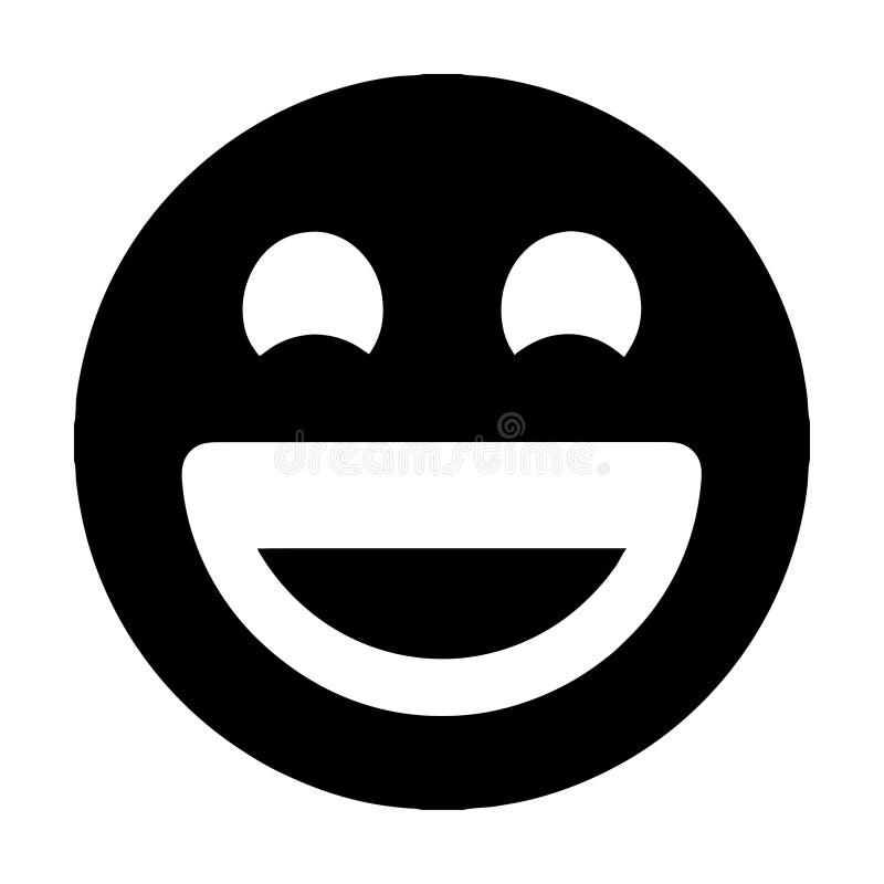 Happy Smiley Face Emoji with Bright Eyes and Wide Grin Icon Stock ...