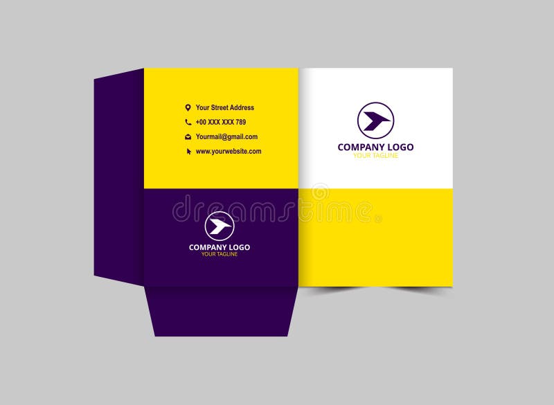 Folder Design Two Pages A4 Template Stock Vector - Illustration of ...