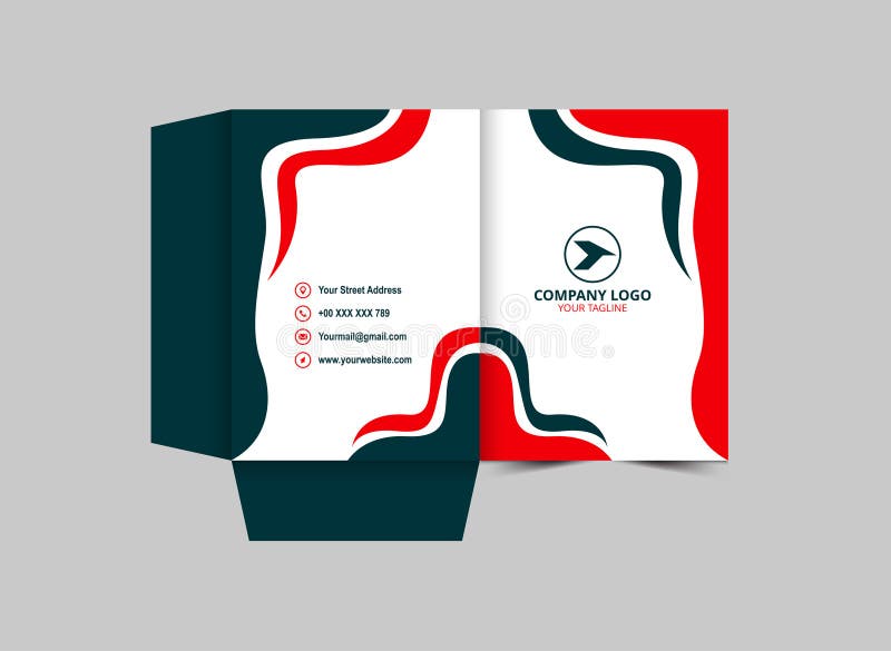 Folder Design Two Pages A4 Template Stock Vector - Illustration of ...