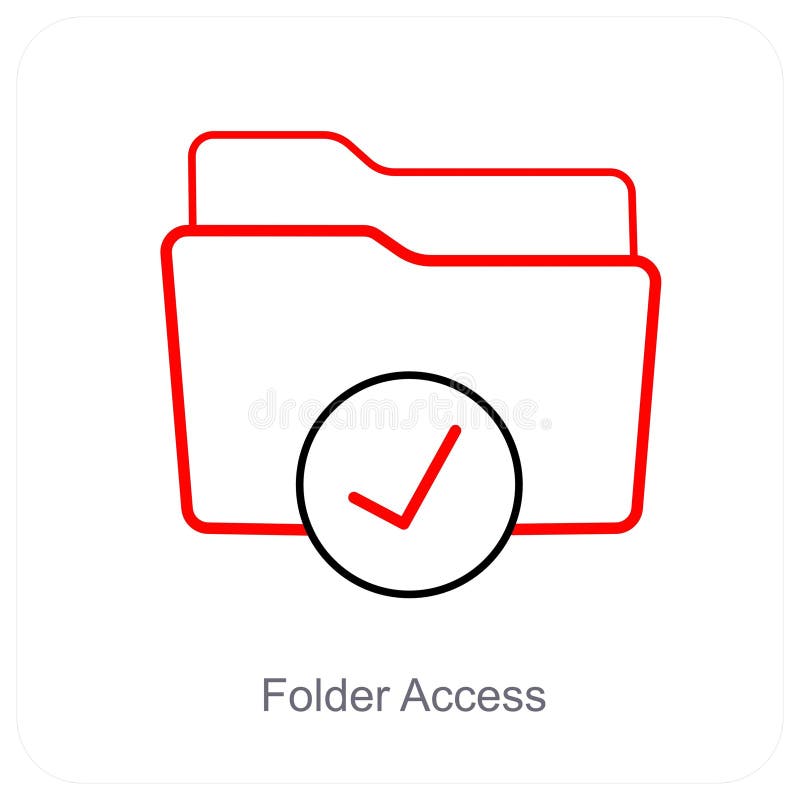 Folder Access and Folder Icon Concept Stock Vector - Illustration of ...