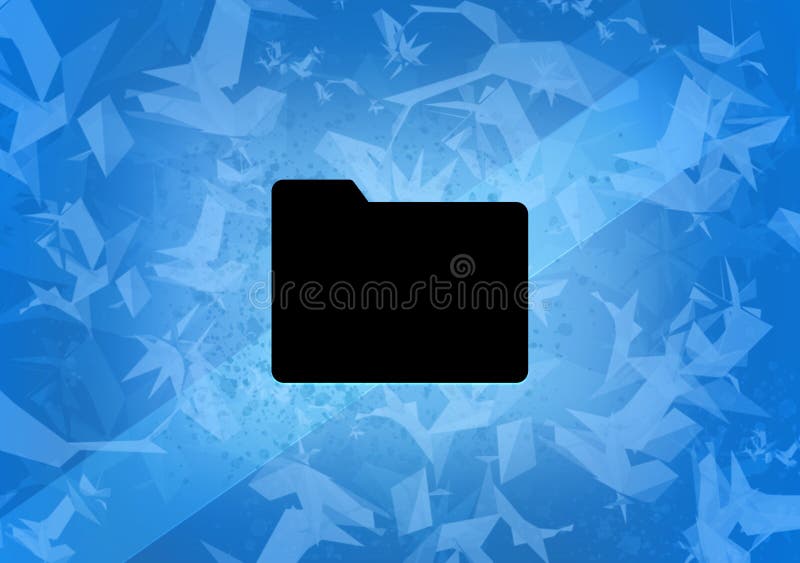 Folder Aesthetic Abstract Icon on Blue Background Stock Illustration ...