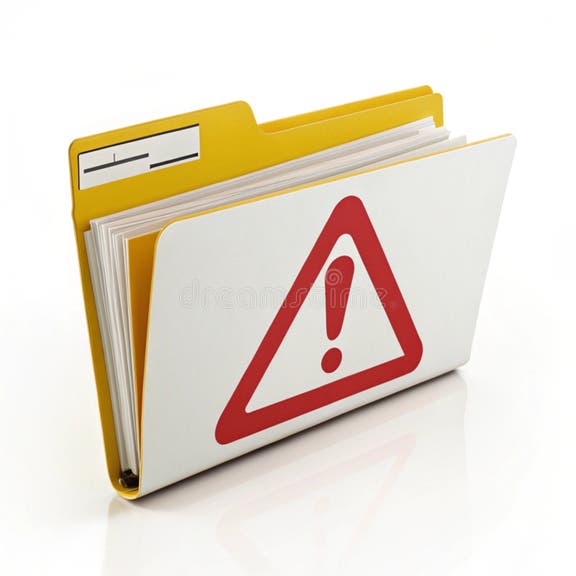 Folder Alert Isolated on White Background Stock Illustration ...