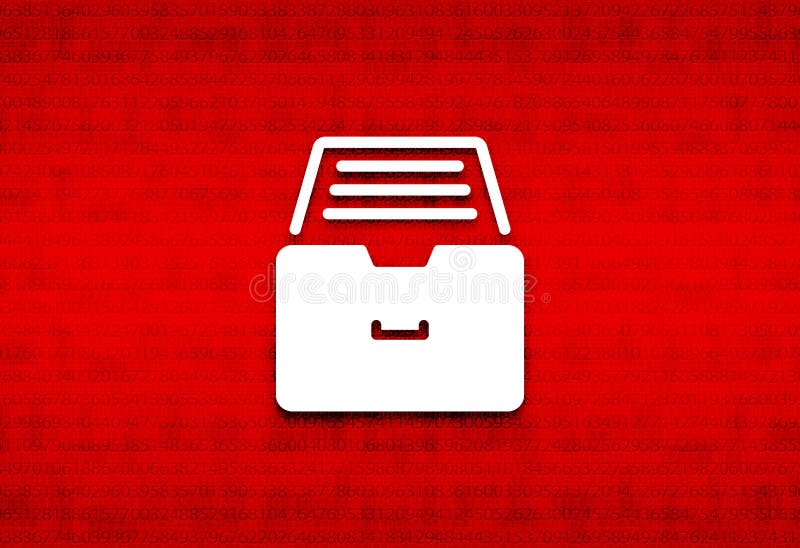 Folder Archive Cabinet Icon Abstract Digital Screen Red Background ...