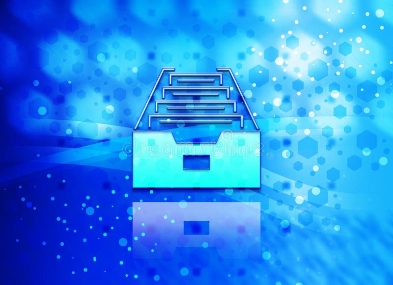 Folder Archive Cabinet Icon Abstract Light Cyan Blue Hexagon Pattern ...