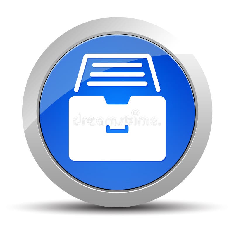 Folder Archive Cabinet Icon Blue Round Button Illustration Stock ...