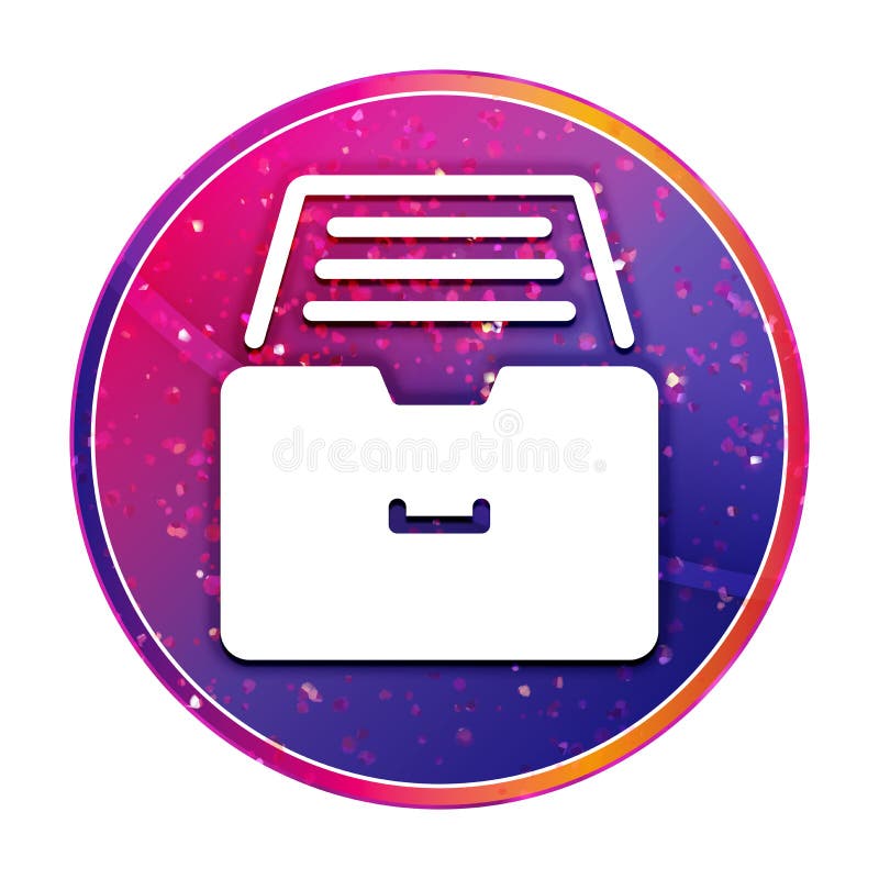 Folder Archive Cabinet Icon Creative Trendy Colorful Round Button ...