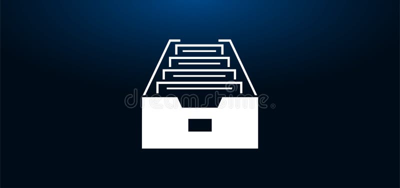 Folder Archive Cabinet Icon Crystal Blue Banner Background Stock ...