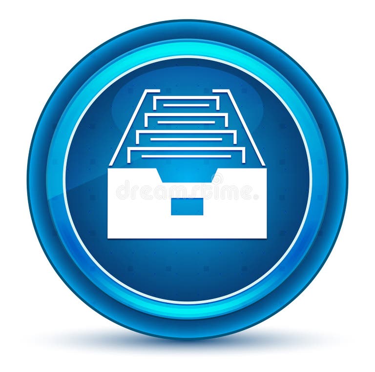 Folder Archive Cabinet Icon Eyeball Blue Round Button Stock ...