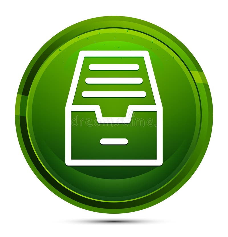 Folder Archive Cabinet Icon Glassy Green Round Button Illustration ...