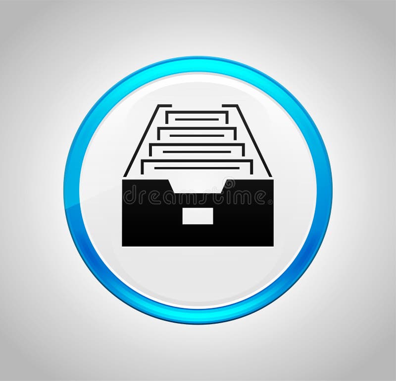 Folder Archive Cabinet Icon Eyeball Blue Round Button Stock ...