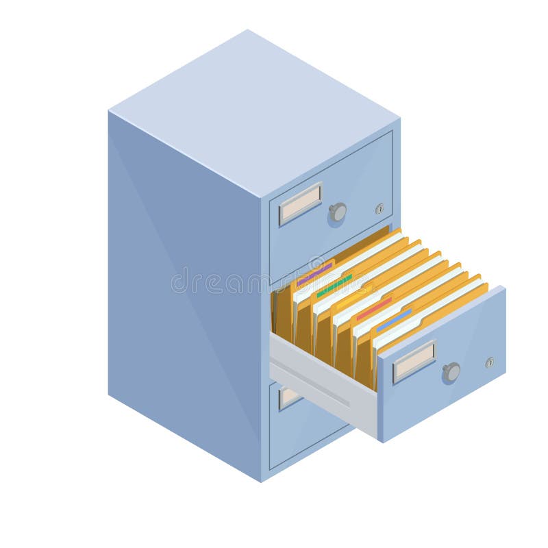 Folder in the Archives Opened Drawer with Folders for Files Stock ...