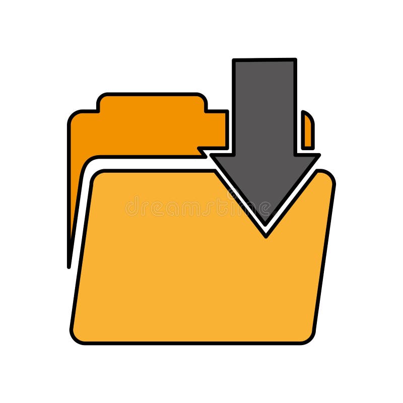 Folder with arrow download stock vector. Illustration of design - 90627049