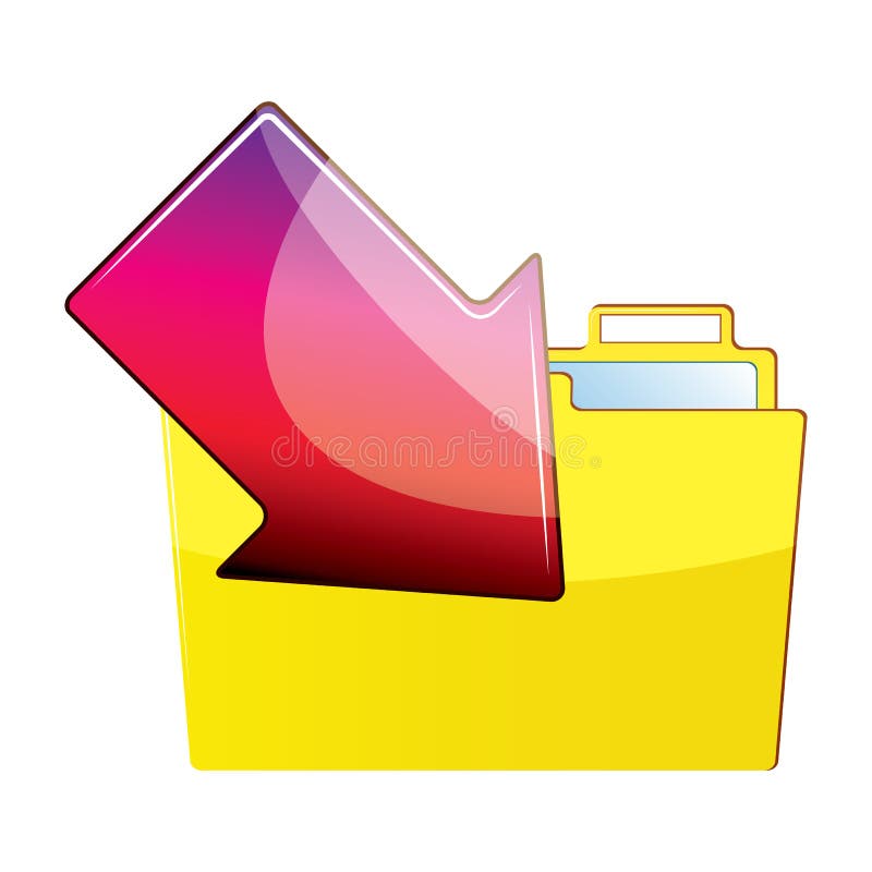Folder and arrow icon stock vector. Illustration of directory - 8985727