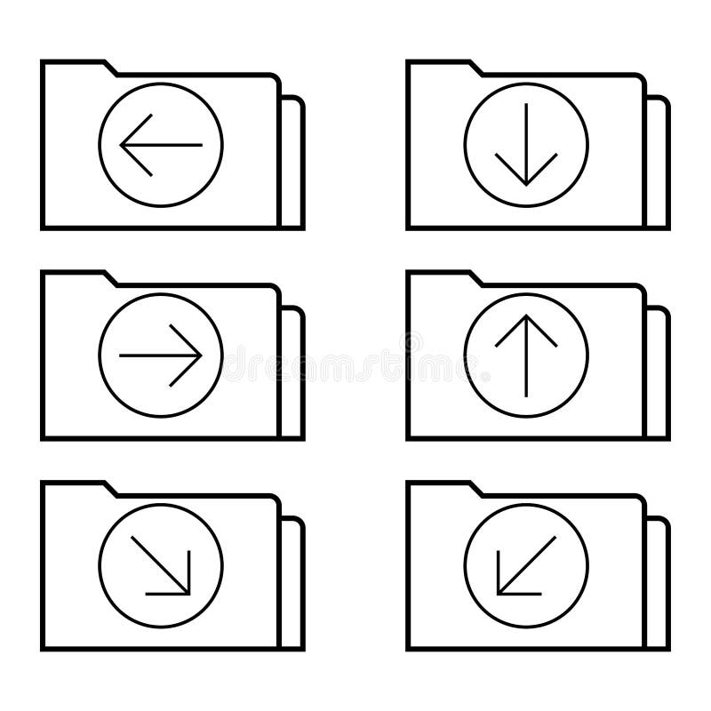 Folder with Arrows Up, Down, Left, Right Eps Ten Stock Vector ...