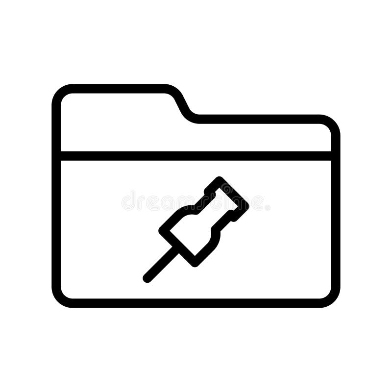 Folder attachment icon stock vector. Illustration of symbol - 225349443
