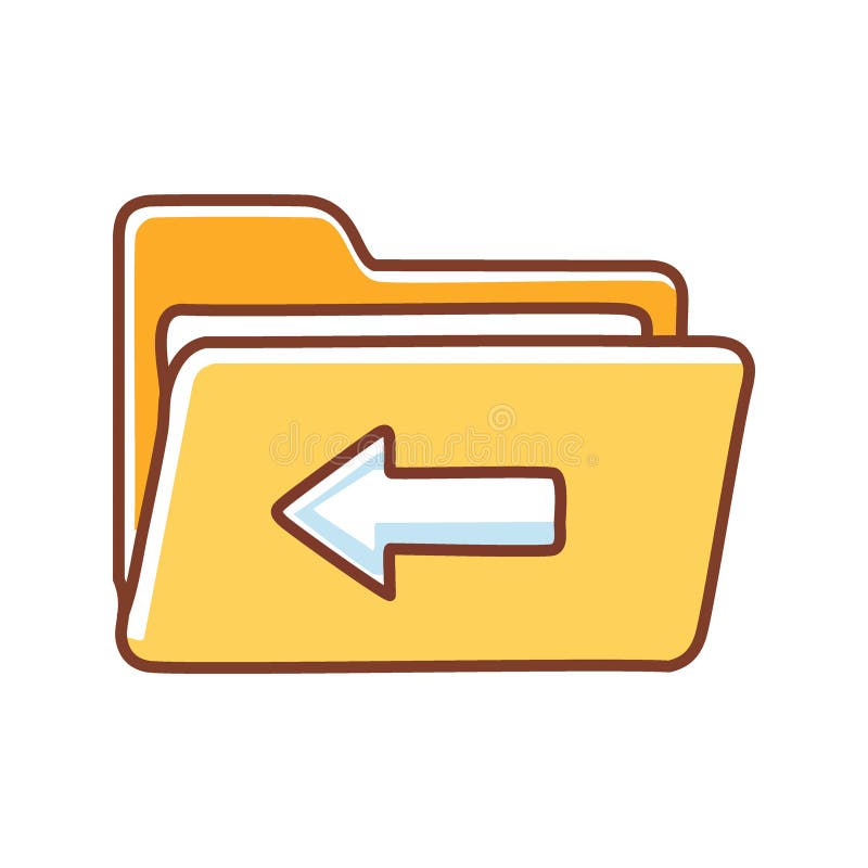 Folder Back Arrow. Yellow Folder with a Left Arrow Icon, Symbolizing ...