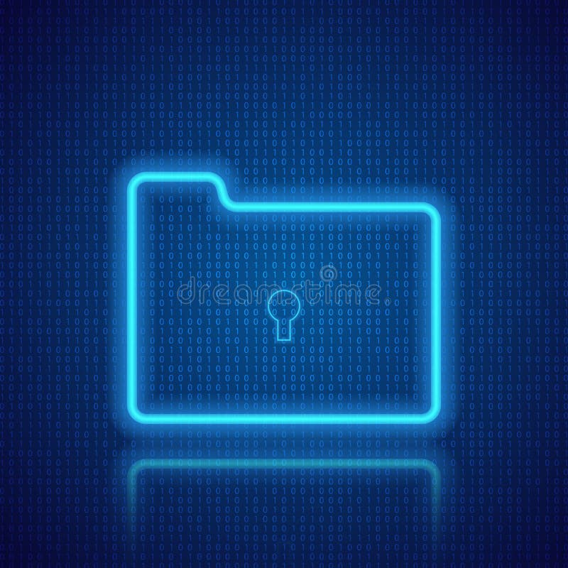 Folder on the Background of Digital Data. Stock Vector - Illustration ...