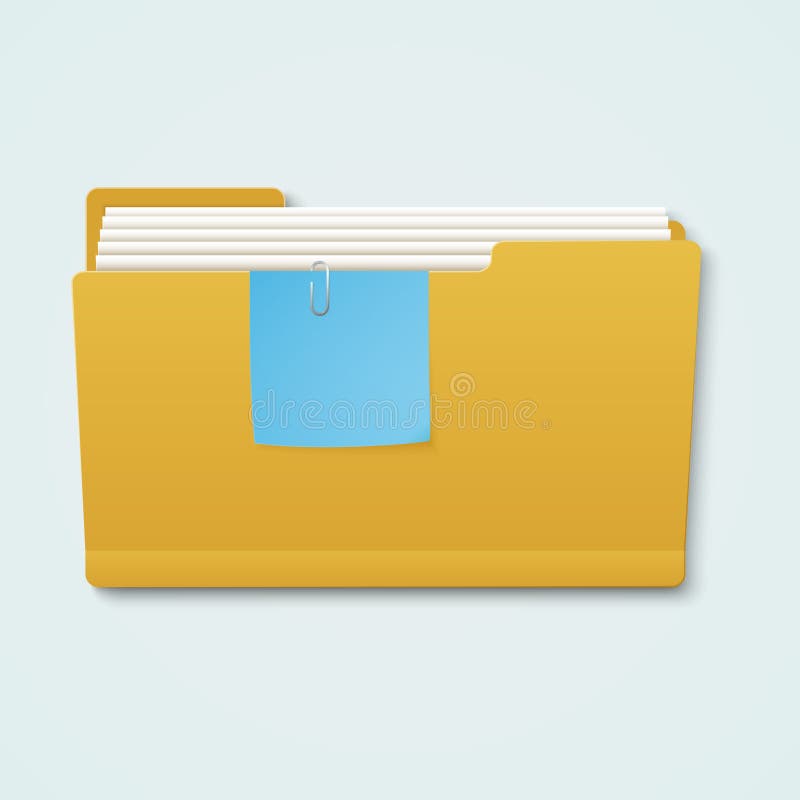 Folder Badge. Open Folder with Documents Stock Illustration ...
