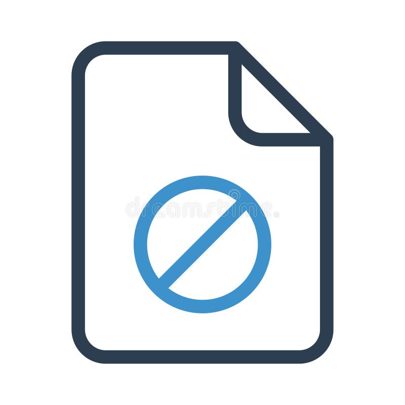 Folder ban line icon stock vector. Illustration of research - 104496127