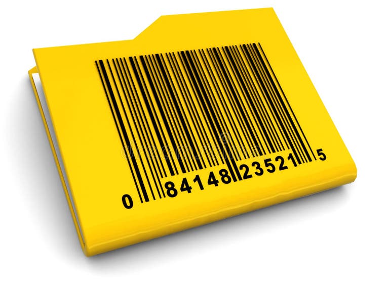 Folder with bar-code stock illustration. Illustration of coding - 9146810