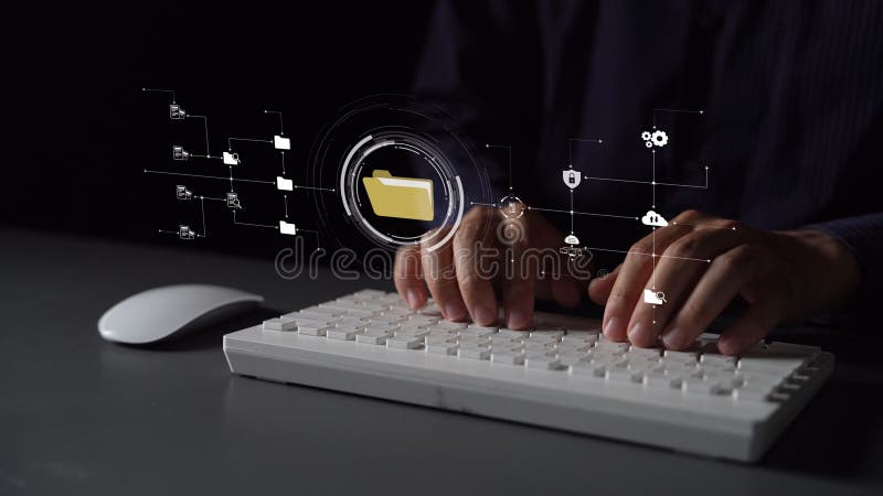 Folder-Based Digital Document Management Workflow Muxer Stock Image - Image of folder ...