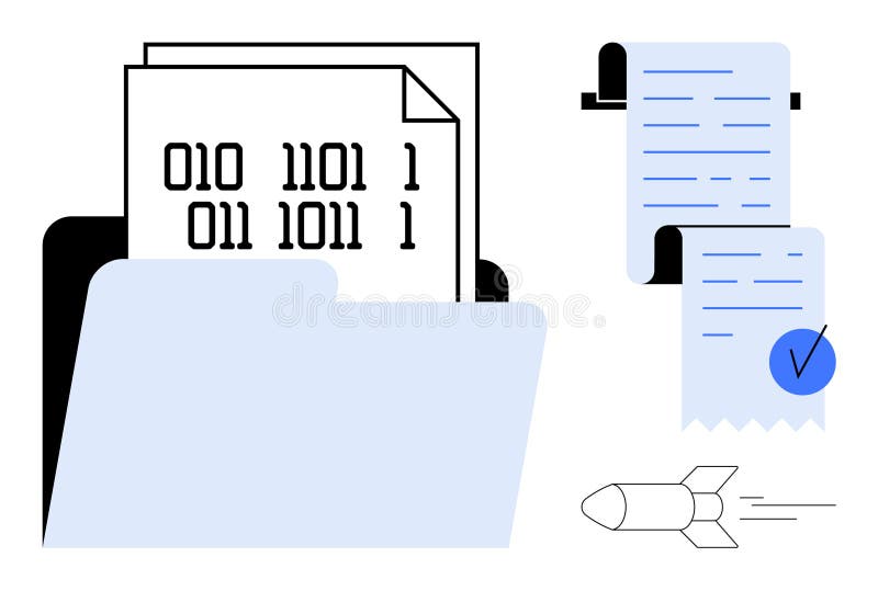 Abstract Digital File Management with Data and Document Elements Stock ...