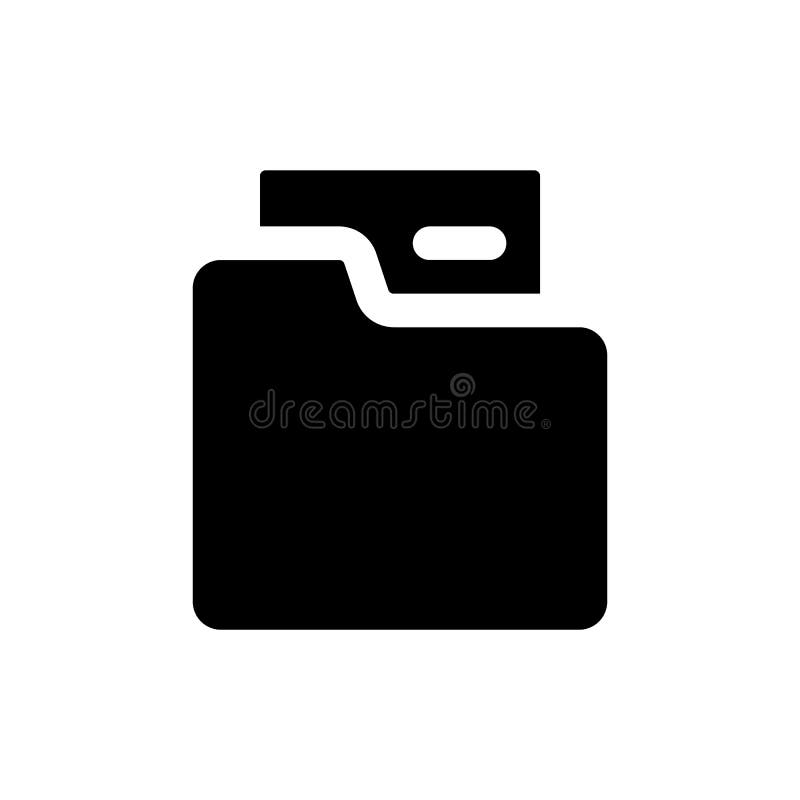 Folder black glyph ui icon stock vector. Illustration of distance ...