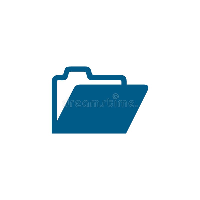 Folder Blue Icon on White Background. Blue Flat Style Vector ...