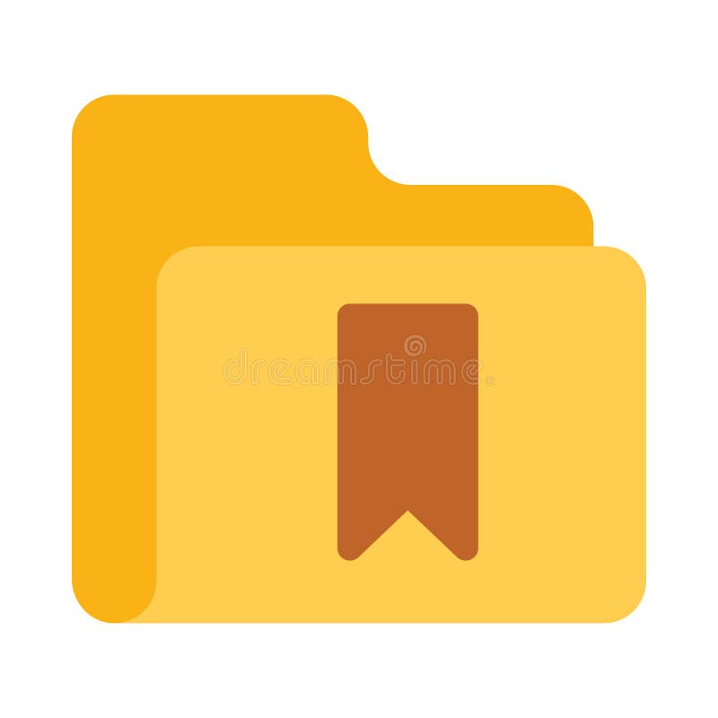 Folder Bookmark Color VECTOR Icon Stock Illustration - Illustration of ...