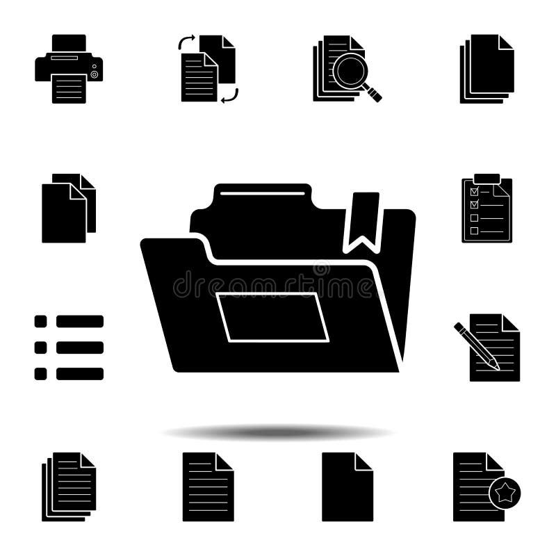 Folder with Bookmark Icon. Simple Glyph Vector Element of Web ...