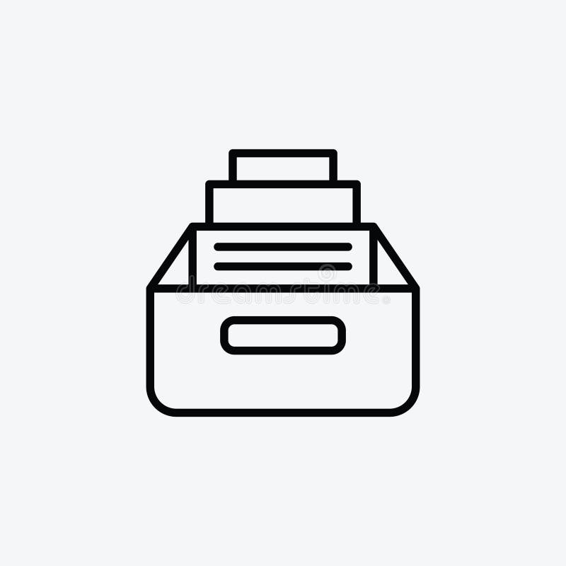 Folder Boxline in Thin Line Black Color. Flat Simple Vector Symbols ...