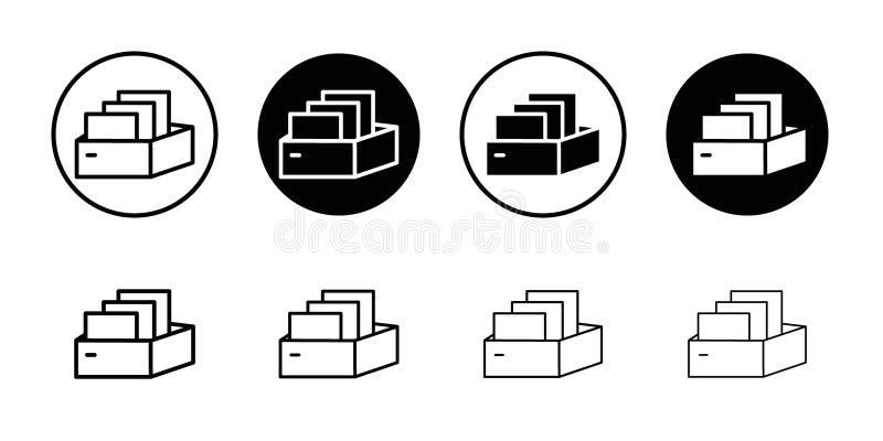 Folder Box Icon Outline Vector for Web Ui Stock Vector - Illustration ...