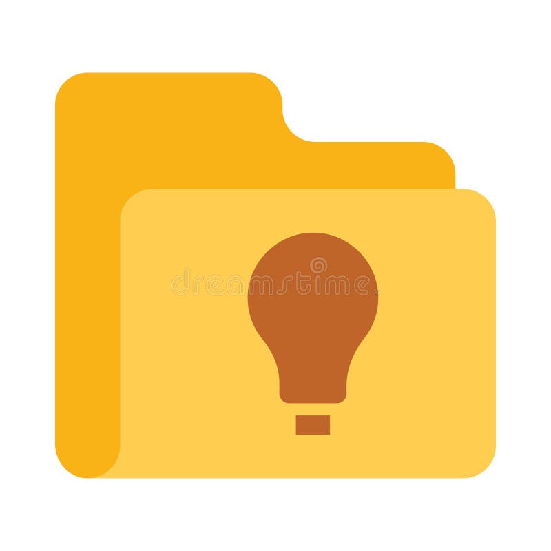 Folder Bulb Color VECTOR Icon Stock Illustration - Illustration of ...