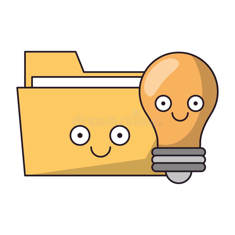 Folder and bulb light stock vector. Illustration of files - 146243337