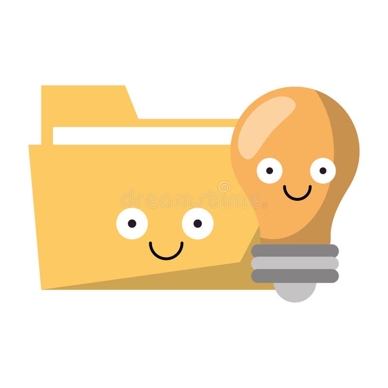 Folder and Bulb Light Vector Illustration Stock Vector - Illustration ...