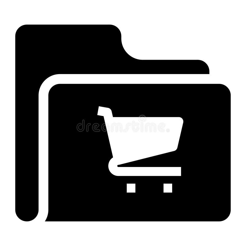 Folder cart glyphs icon stock illustration. Illustration of interface ...