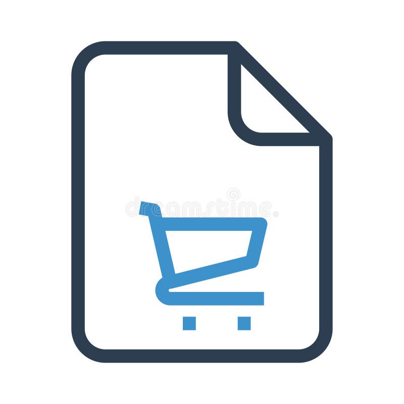 Folder cart bag line icon stock illustration. Illustration of office ...