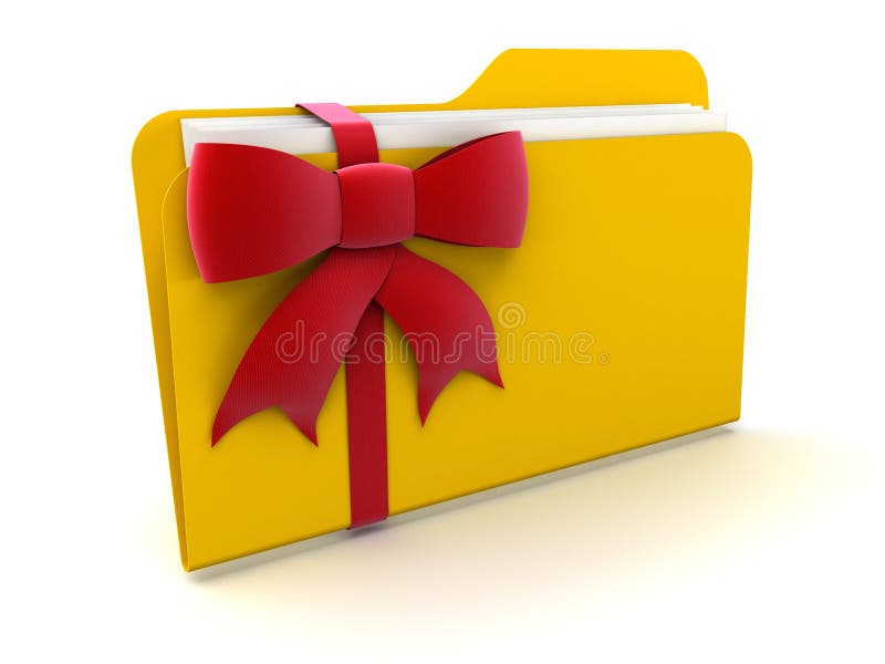 Folder with Celebration Bow (clipping Path Included) Stock Illustration ...