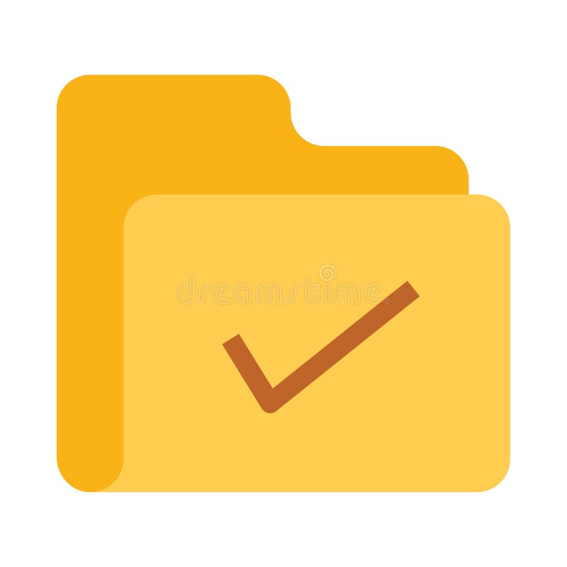 Folder check flat icon stock illustration. Illustration of business ...