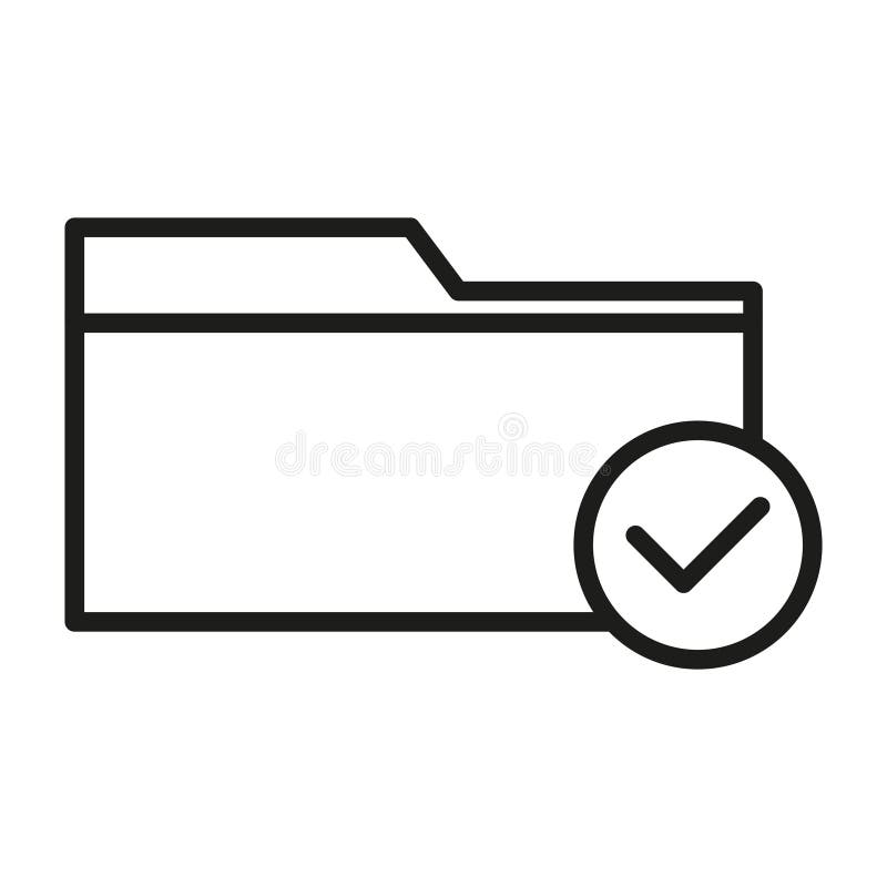 Folder Check Icon. Approved File Symbol. Document Validation Graphic ...